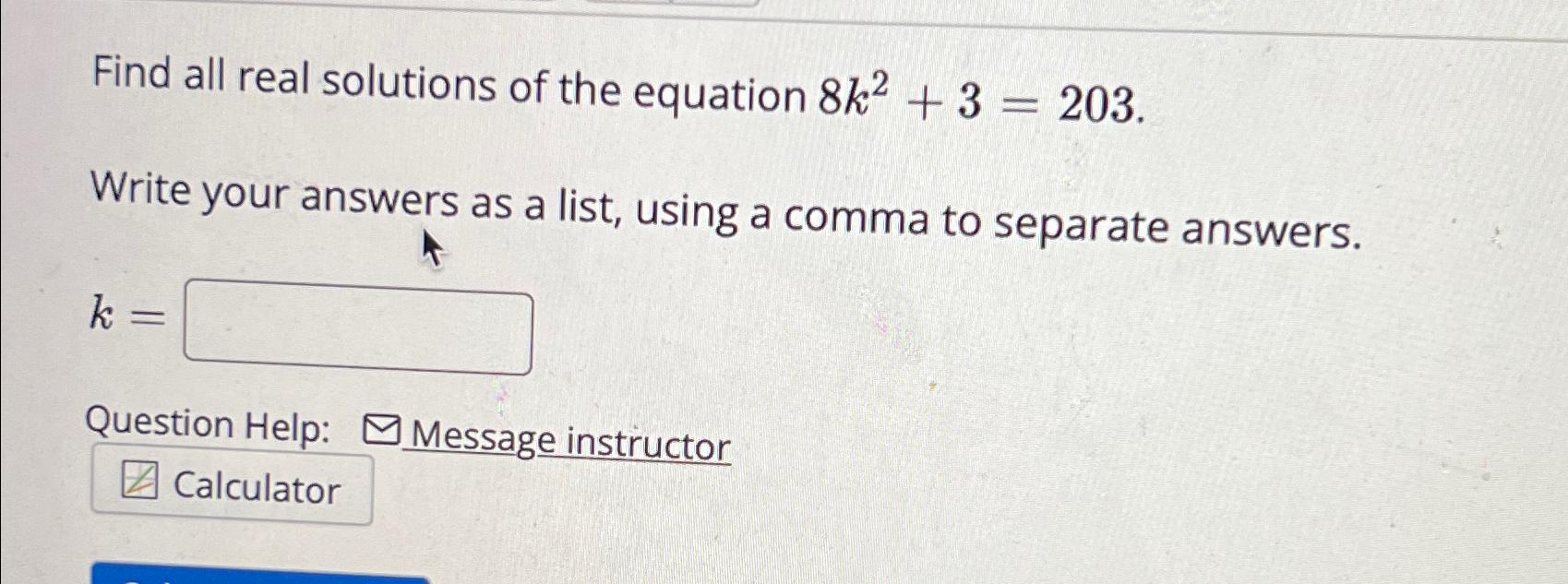 Solved Find all real solutions of the equation | Chegg.com