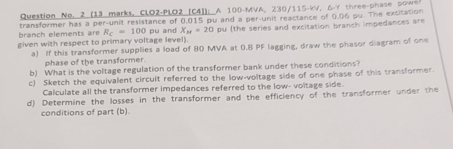 Solved Question No 2 13 Marks Clo2 Plo2 Ca A 100 Mva