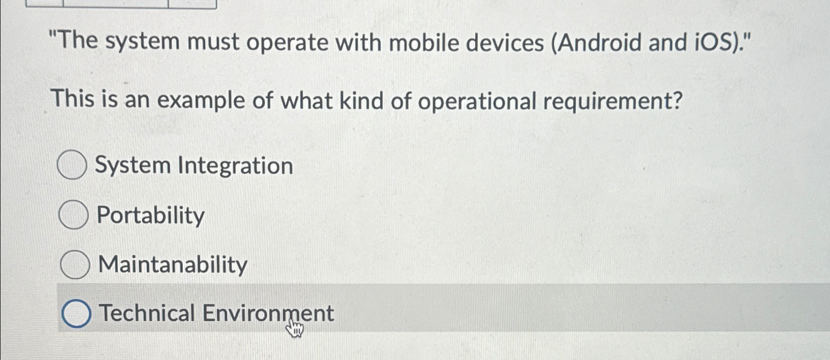 Solved "The system must operate with mobile devices (Android | Chegg.com