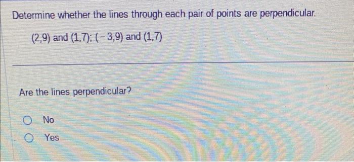 Solved Determine whether the distinct lines through each | Chegg.com