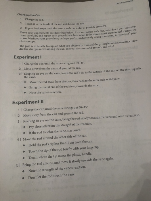 Solved Lab 1 Electrostatics Introduction Electrostatics is | Chegg.com