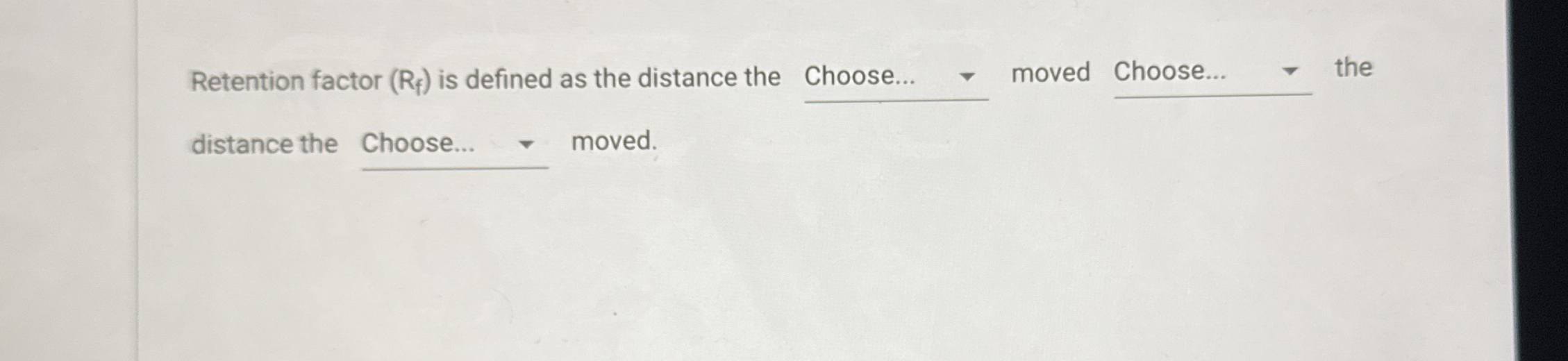 Solved Retention factor (Rf) ﻿is defined as the distance | Chegg.com