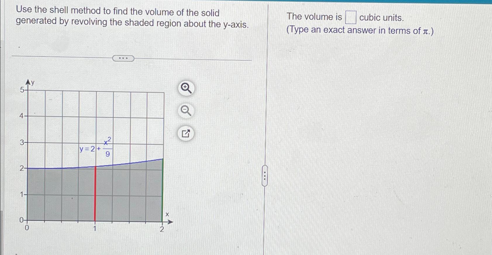 Solved Use the shell method to find the volume of the solid | Chegg.com
