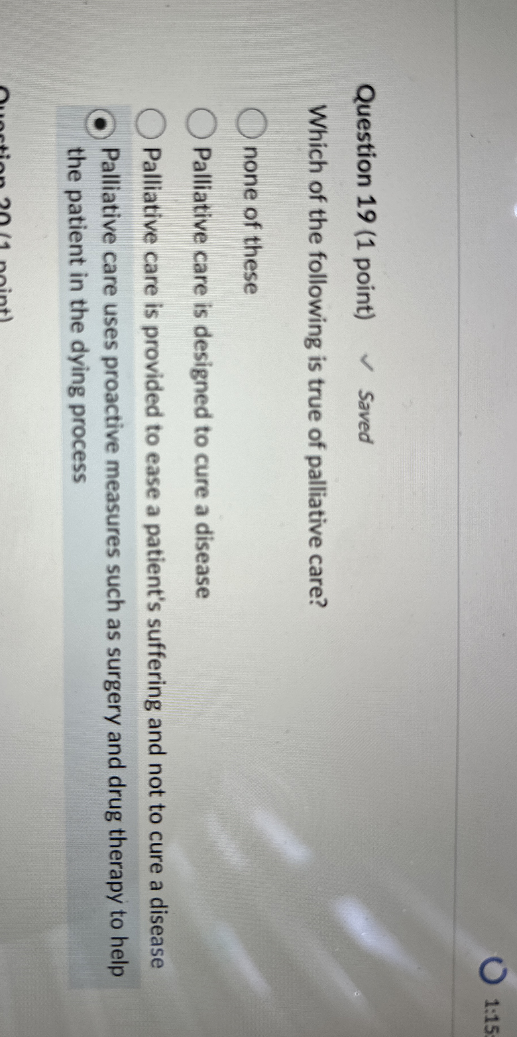 Solved Question 19 (1 ﻿point) ﻿SavedWhich of the following | Chegg.com