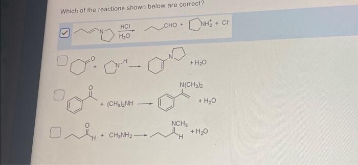 Solved Which of the reactions shown below are correct? | Chegg.com