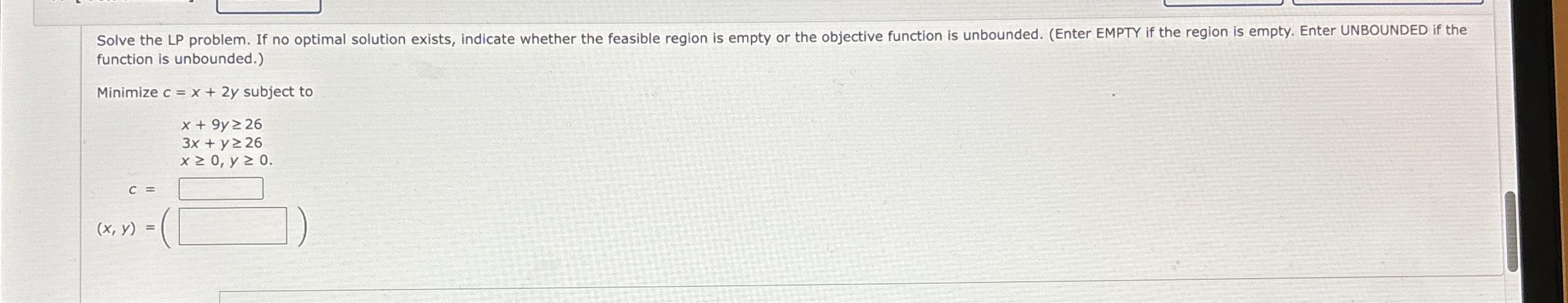 Solved function is unbounded.) | Chegg.com