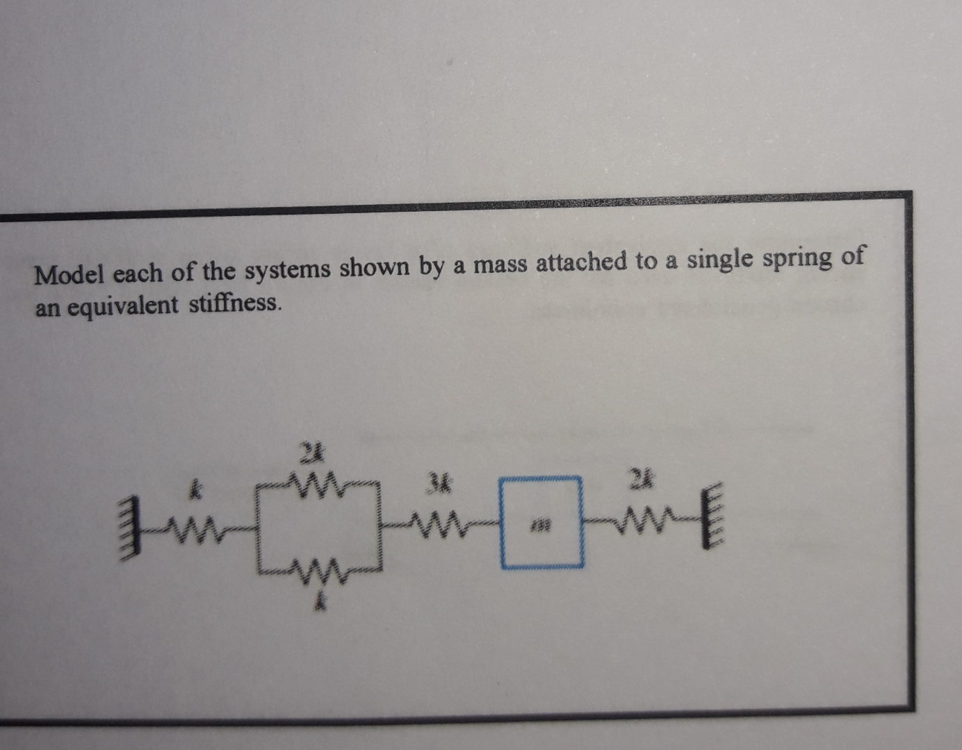 Solved Model each of the systems shown by a mass attached to | Chegg.com