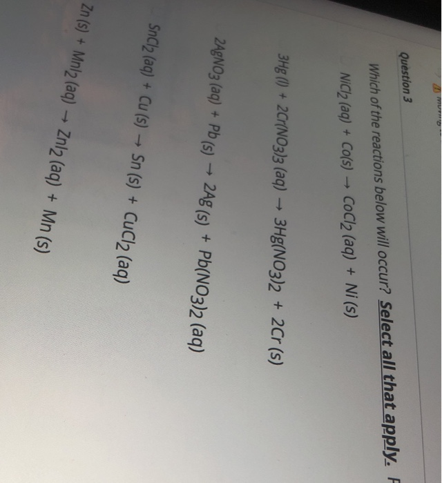 Solved Consider this reaction: 2AlCl3(aq) + 3Hg2(NO3)2(aq) — | Chegg.com