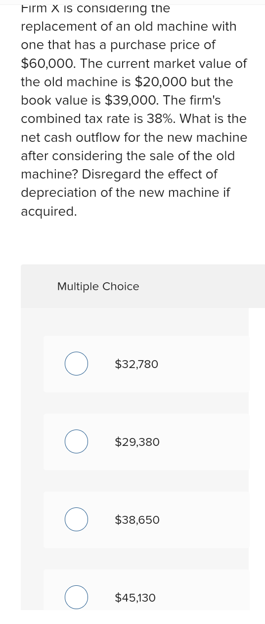 Solved Firm x ﻿is considering the replacement of an old | Chegg.com