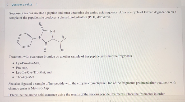 Solved Question 13 of 19 > Suppose Kara has isolated a | Chegg.com