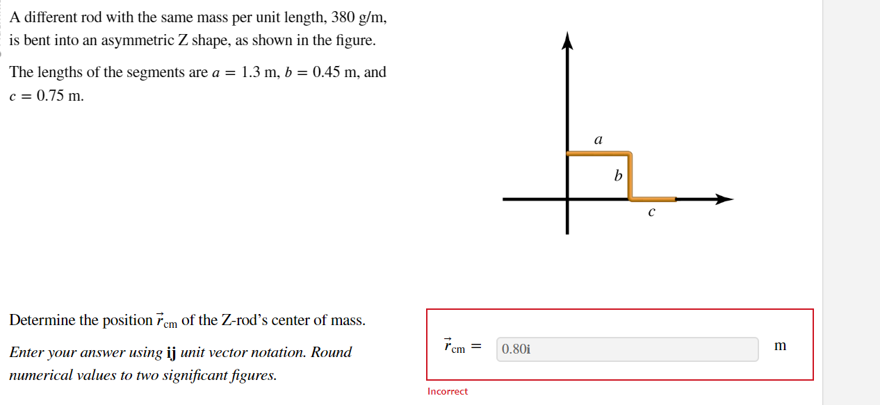 Solved Determine the position vec(r)cm ﻿of the Z-rod's | Chegg.com