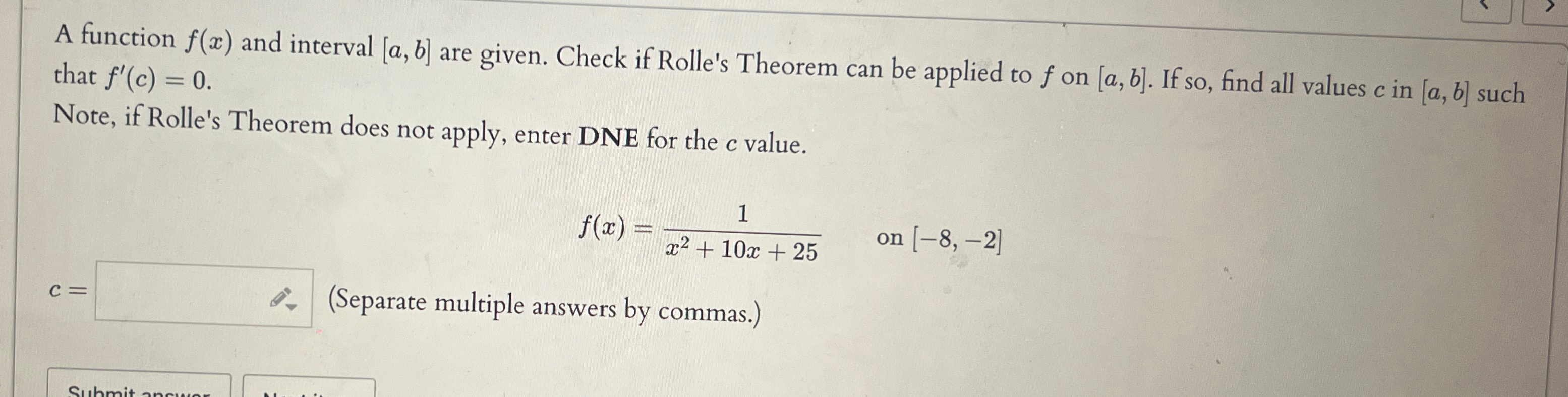 Solved A function f(x) ﻿and interval a,b ﻿are given. Check | Chegg.com