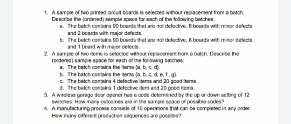 Solved 1. A sample of two printed circuit boards is selected | Chegg.com