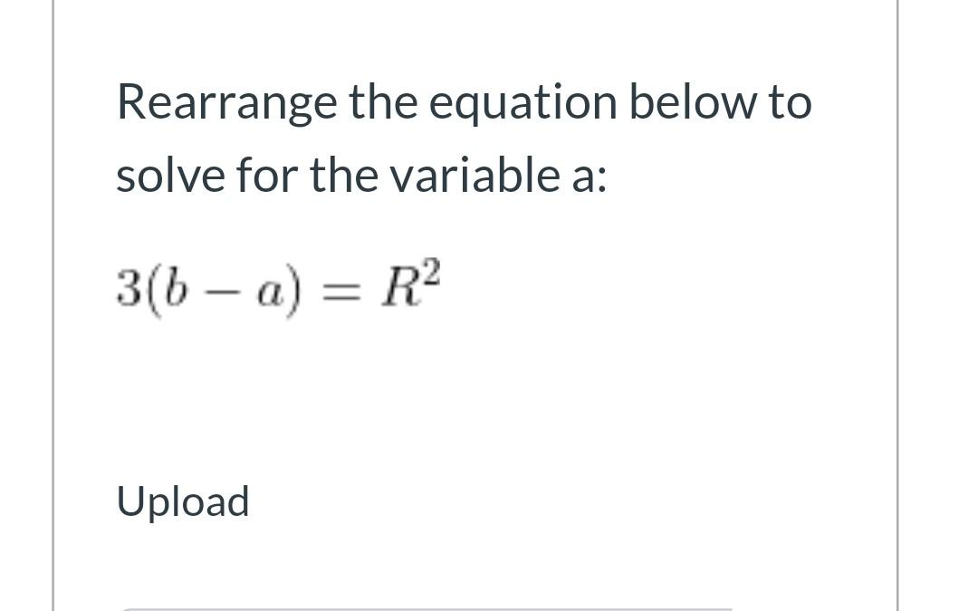 Solved Rearrange the equation below to solve for the | Chegg.com