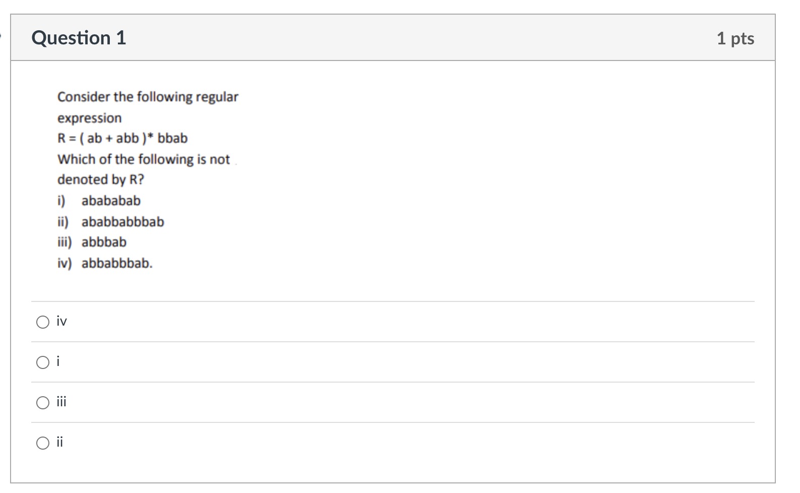 Solved Question 1Consider the following | Chegg.com