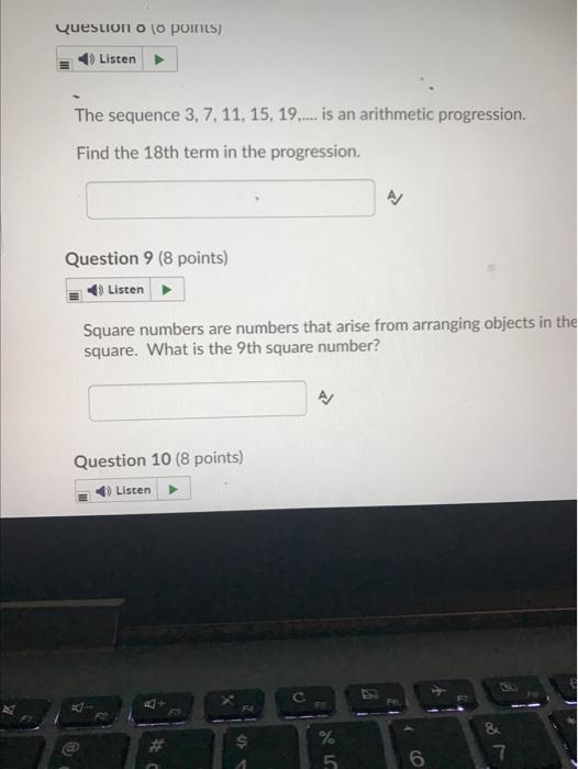Solved Question O 16 points) Listen The sequence 3, 7, 11, | Chegg.com