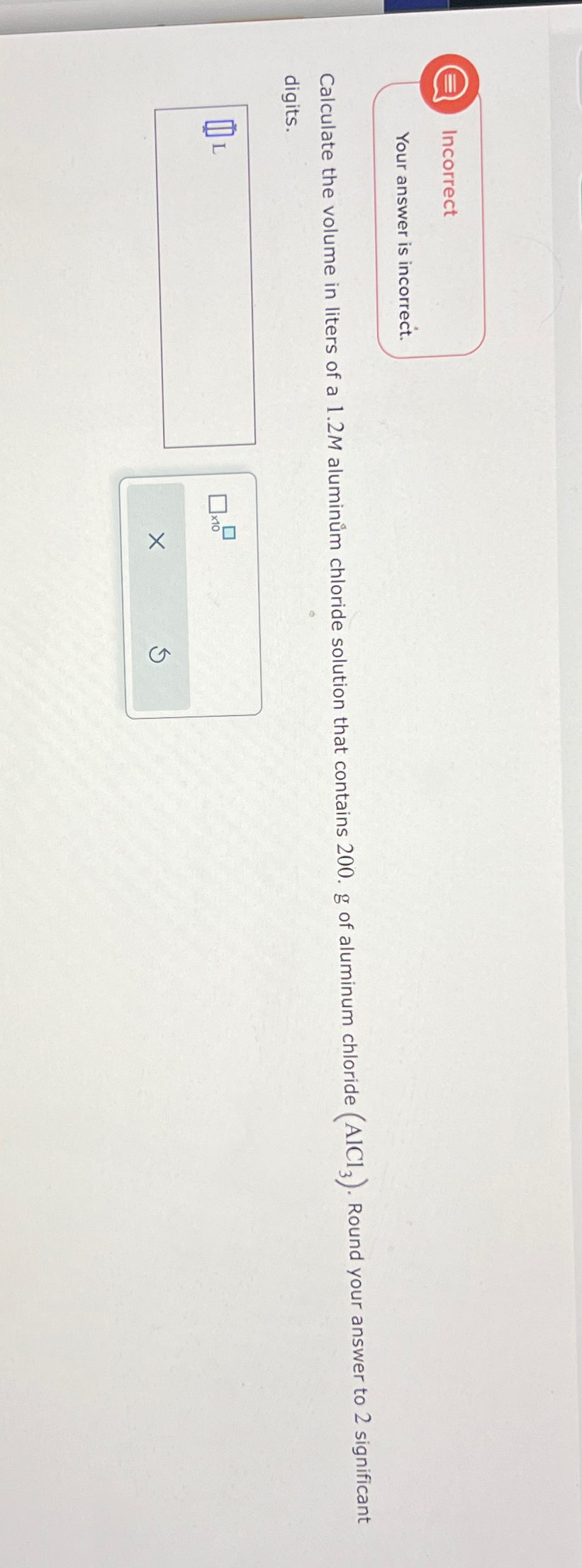 Solved IncorrectYour answer is incorrect.Calculate the | Chegg.com