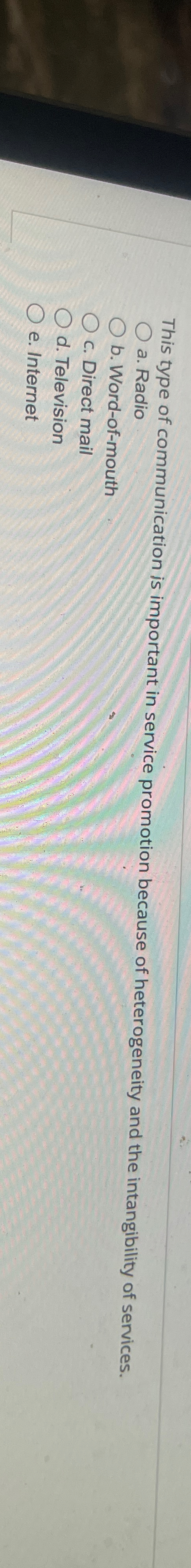 Solved This type of communication is important in service | Chegg.com