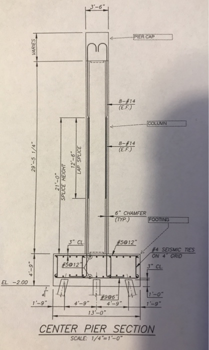Solved Use the drawing of a bridge pier sent with this | Chegg.com