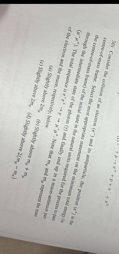 Solved centre-of-mass the collision of an electron (e-)and | Chegg.com