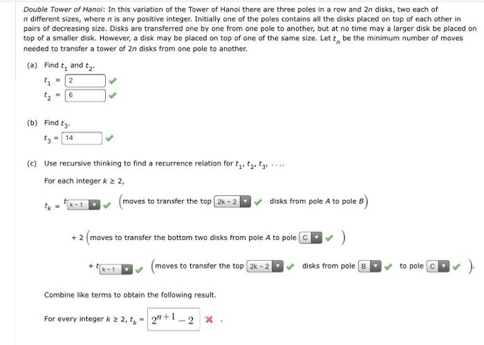 Solved Double Tower of Hanoi: In this variation of the Tower | Chegg.com