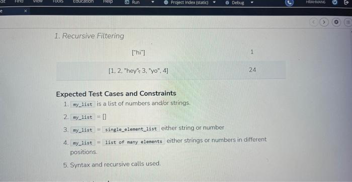 Solved Simple Recursive Filtering and Multiply This question | Chegg.com