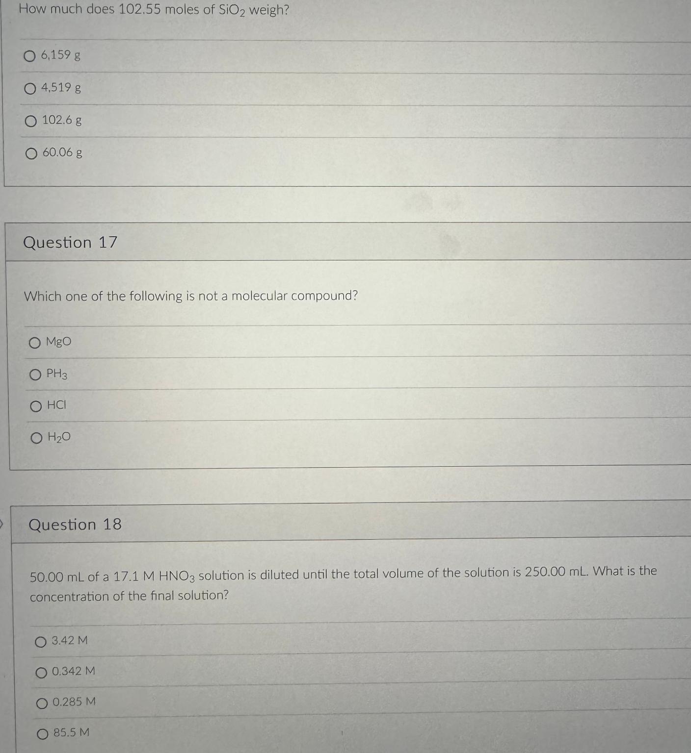 Solved How much does 102.55 ﻿moles of SiO2 | Chegg.com
