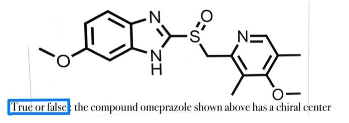 Solved the compound omeprazole shown above has a chiral | Chegg.com