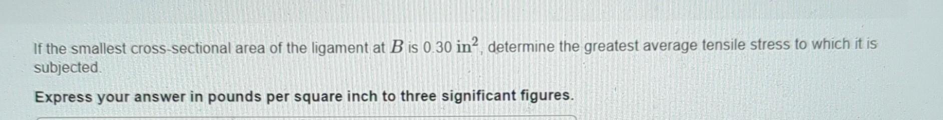 Solved If the smallest cross-sectional area of the ligament | Chegg.com