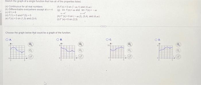 Solved Sketch the graph of a single function that has al of | Chegg.com