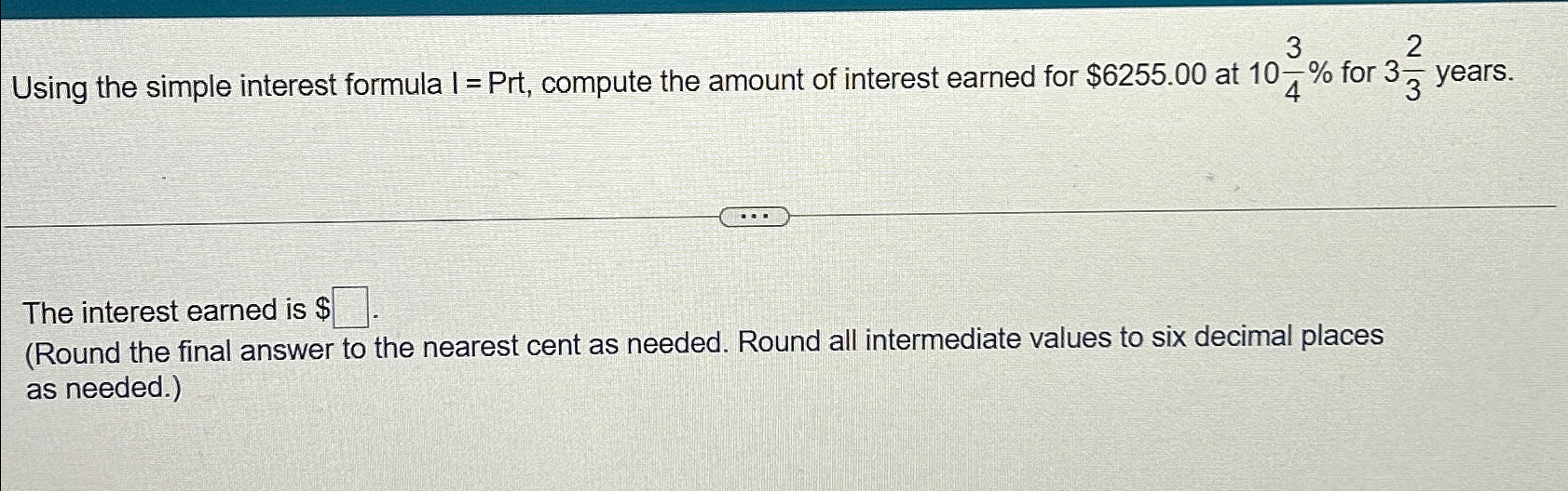 Solved Using the simple interest formula I = ﻿Prt, ﻿compute | Chegg.com