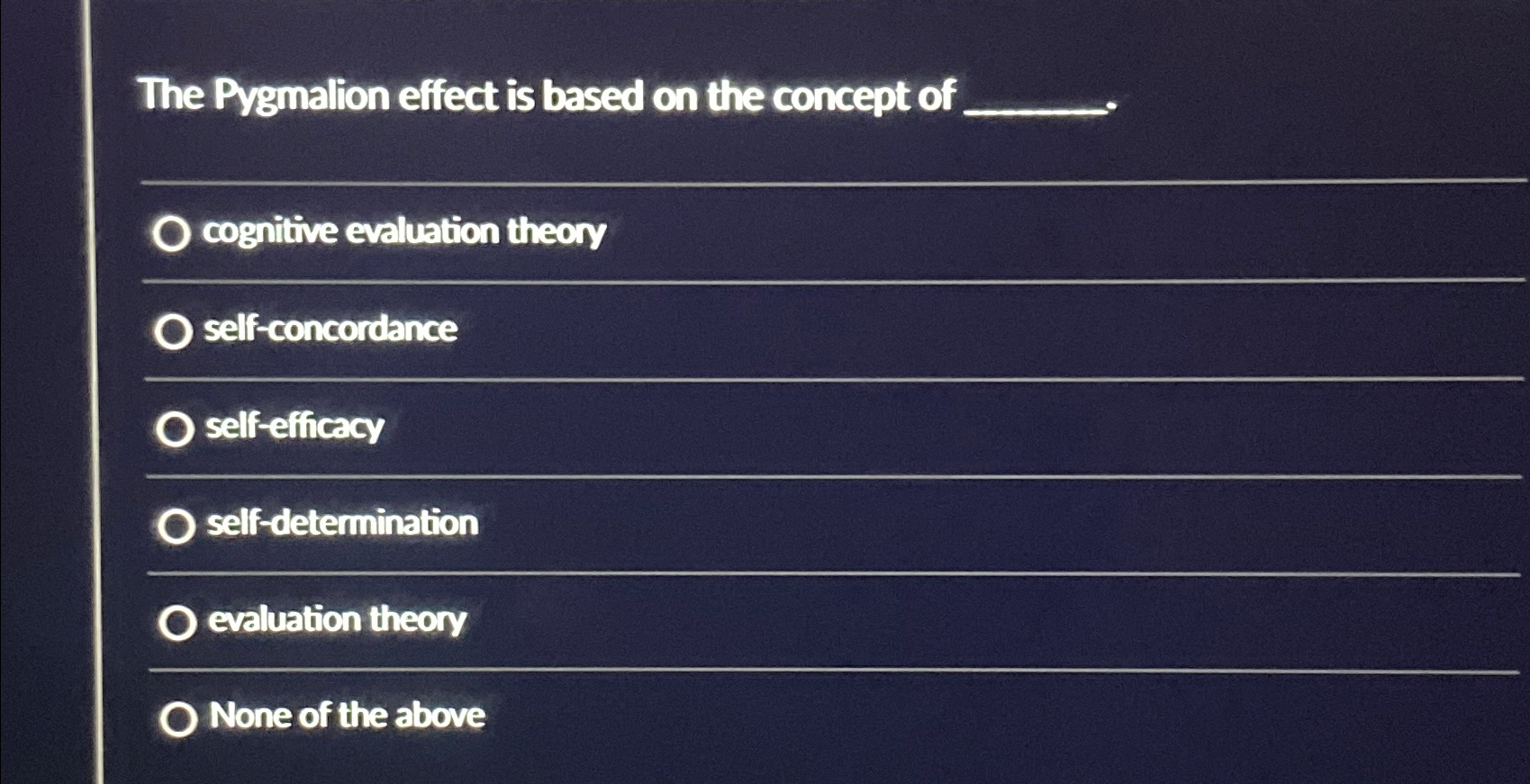 Solved The Pygmalion effect is based on the concept | Chegg.com
