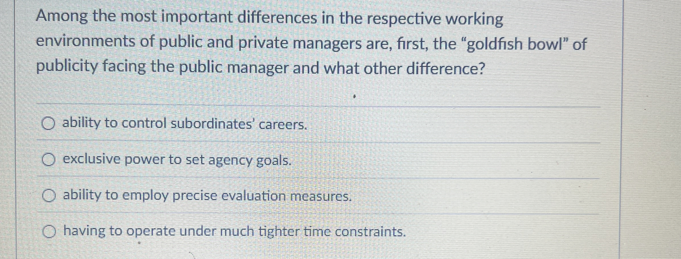 Solved Among the most important differences in the | Chegg.com