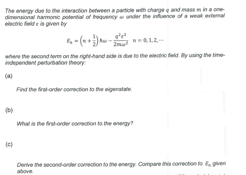Solved The energy due to ﻿the interaction between a particle | Chegg.com