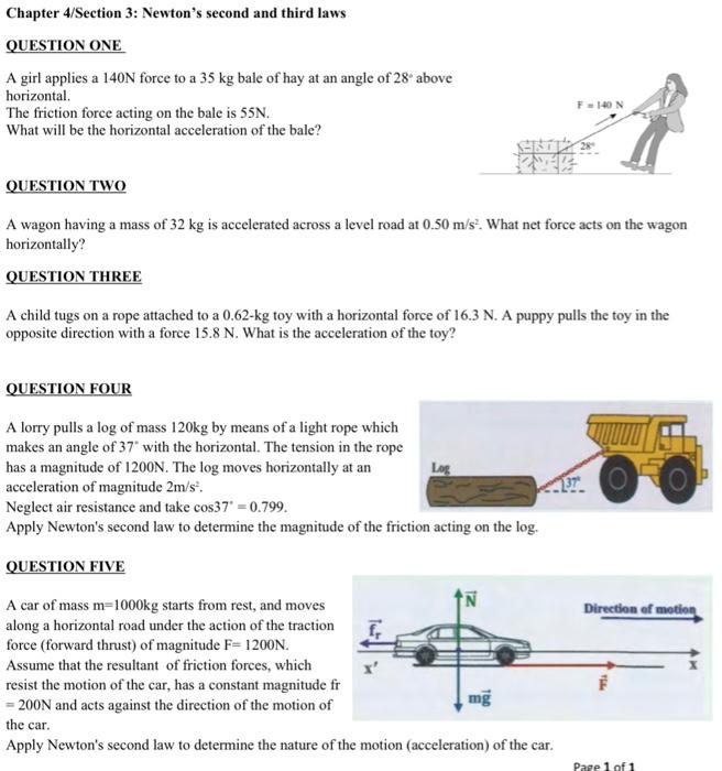 Solved Chapter 4/Section 3: Newton's second and third laws | Chegg.com