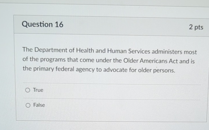 Solved Question 162 ﻿ptsThe Department of Health and Human | Chegg.com