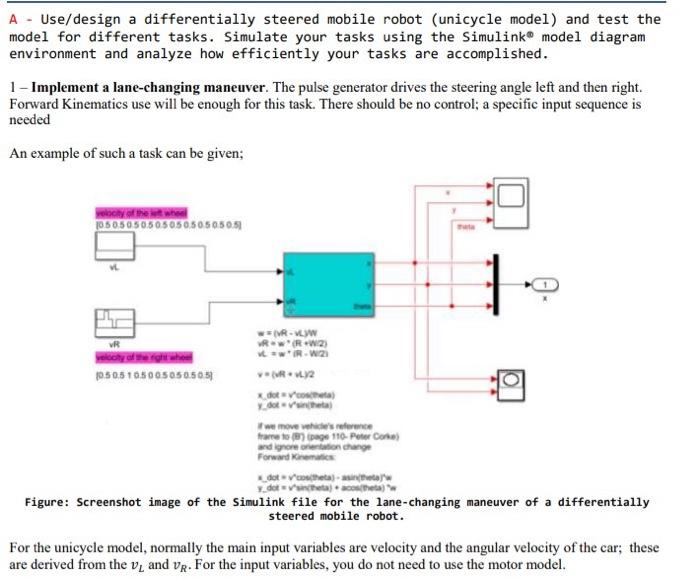 Solved A - Use/design a differentially steered mobile robot | Chegg.com