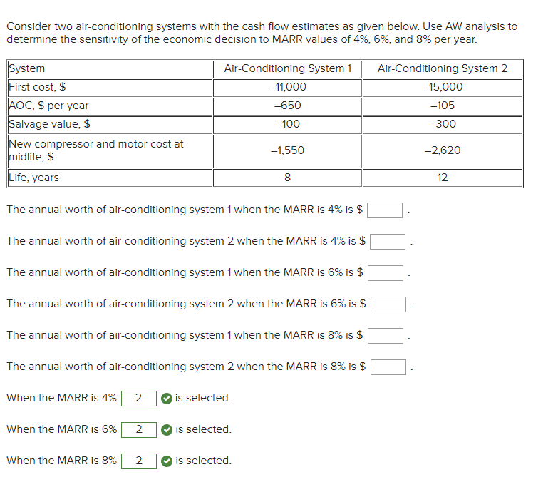 Solved Consider two air-conditioning systems with the cash | Chegg.com