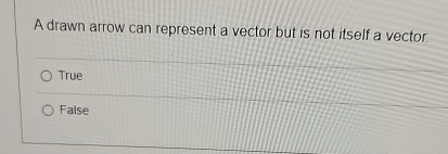 Solved A drawn arrow can represent a vector but is not | Chegg.com