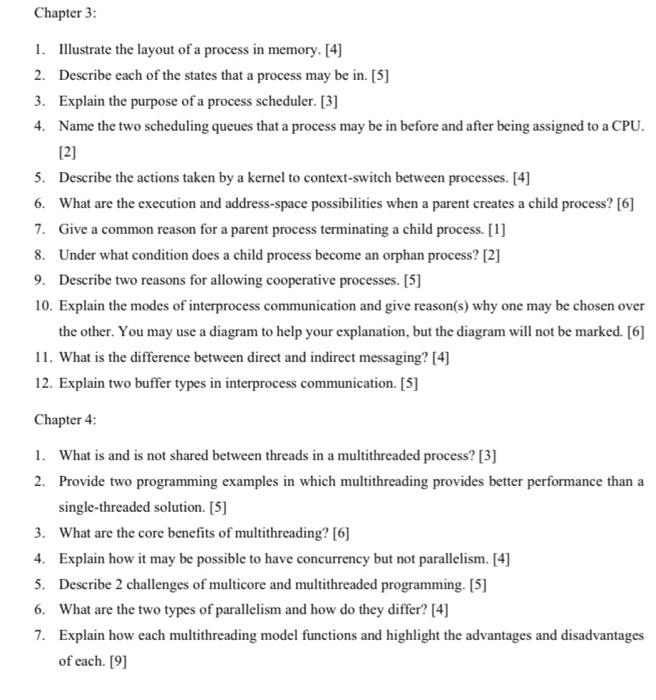Solved Chapter 3: 1. Illustrate the layout of a process in | Chegg.com