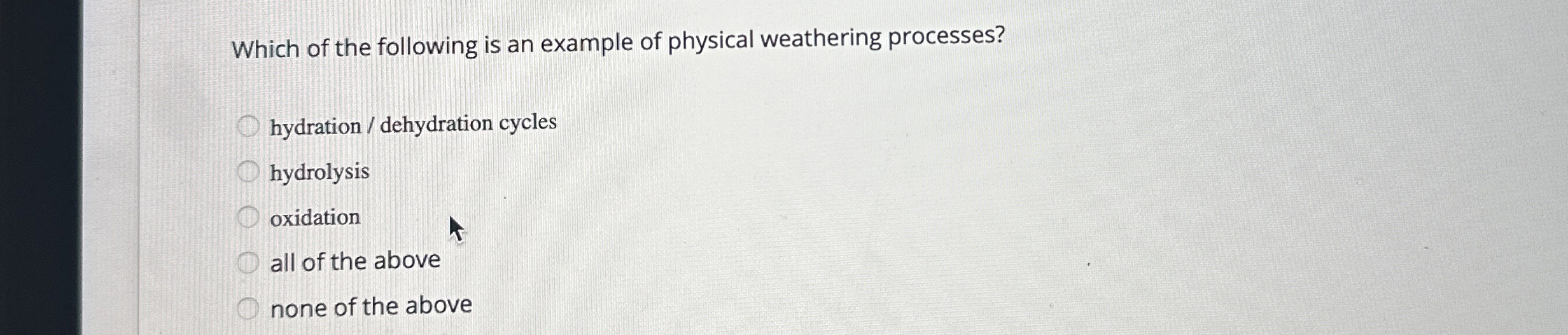 Solved Which of the following is an example of physical | Chegg.com