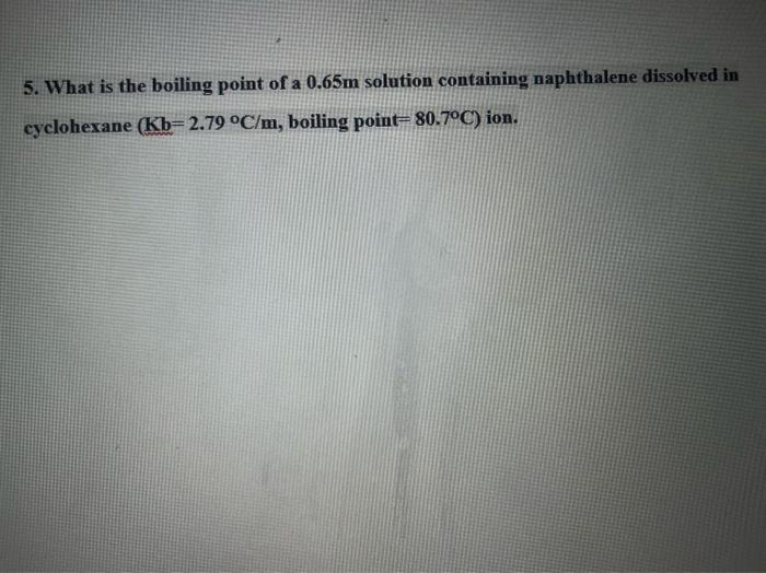 Solved 1. List the four colligative properties and whether | Chegg.com
