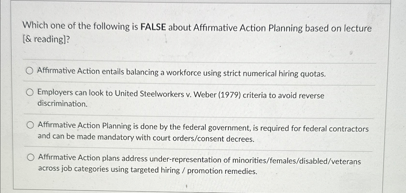 Solved Which one of the following is FALSE about Affirmative | Chegg.com
