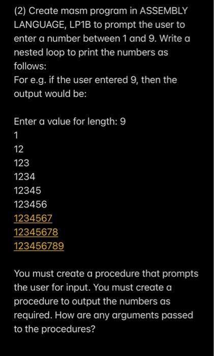 Solved (2) Create masm program in ASSEMBLY LANGUAGE, LP1B to | Chegg.com