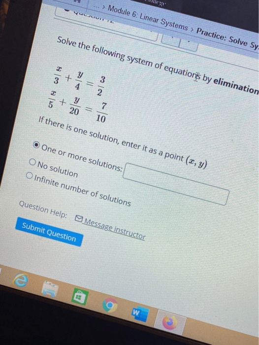 Solved > Module 6: Linear Systems > Practice: Solve Sy | Chegg.com