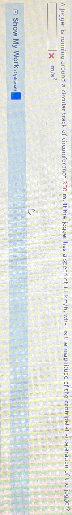 Solved A jogger is running around a circular track of | Chegg.com