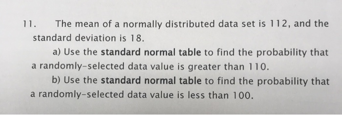 Solved 11. The mean of a normally distributed data set is | Chegg.com