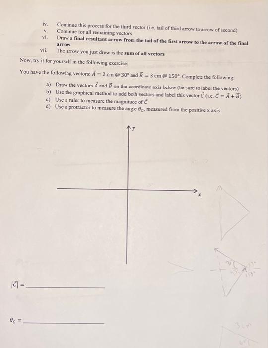 Solved 1. Graphical Vector Addition As stated above, you | Chegg.com