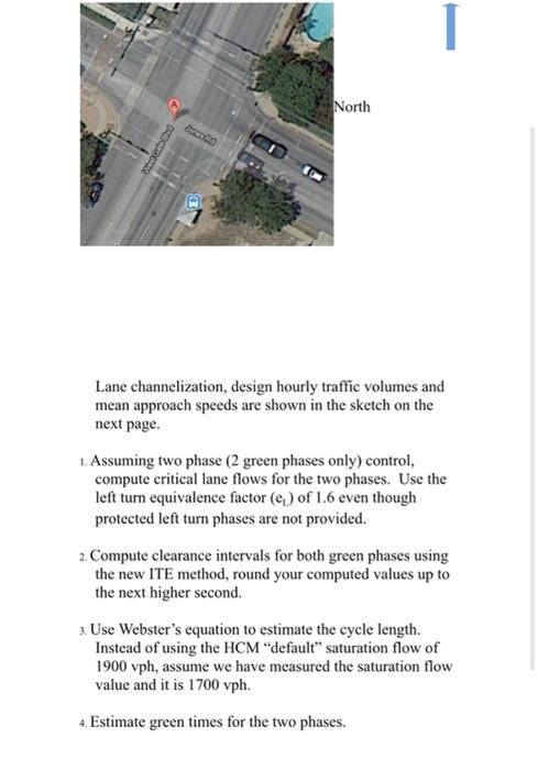 North BOURG Lane channelization, design hourly | Chegg.com