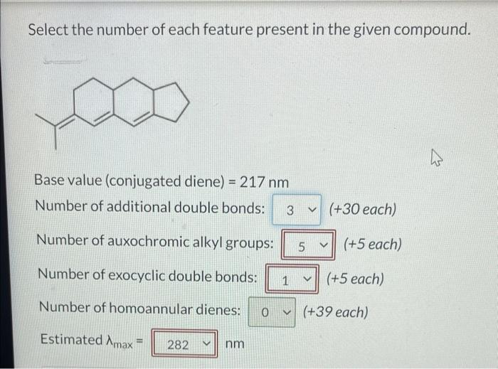[solved] Select The Number Of Each Feature Present In The